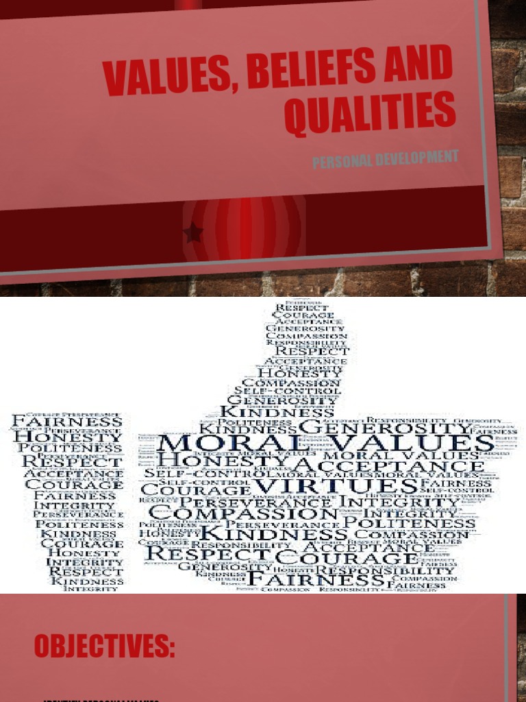 Values, Beliefs and Qualities | PDF