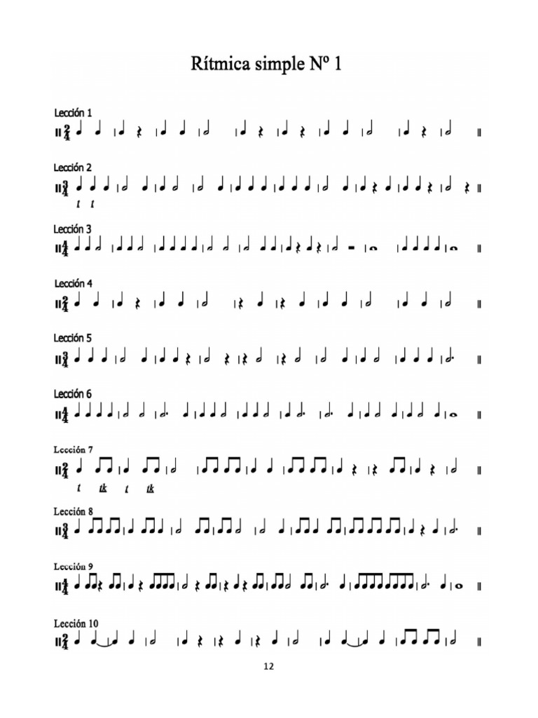 Ejercicios Rítmicos | PDF