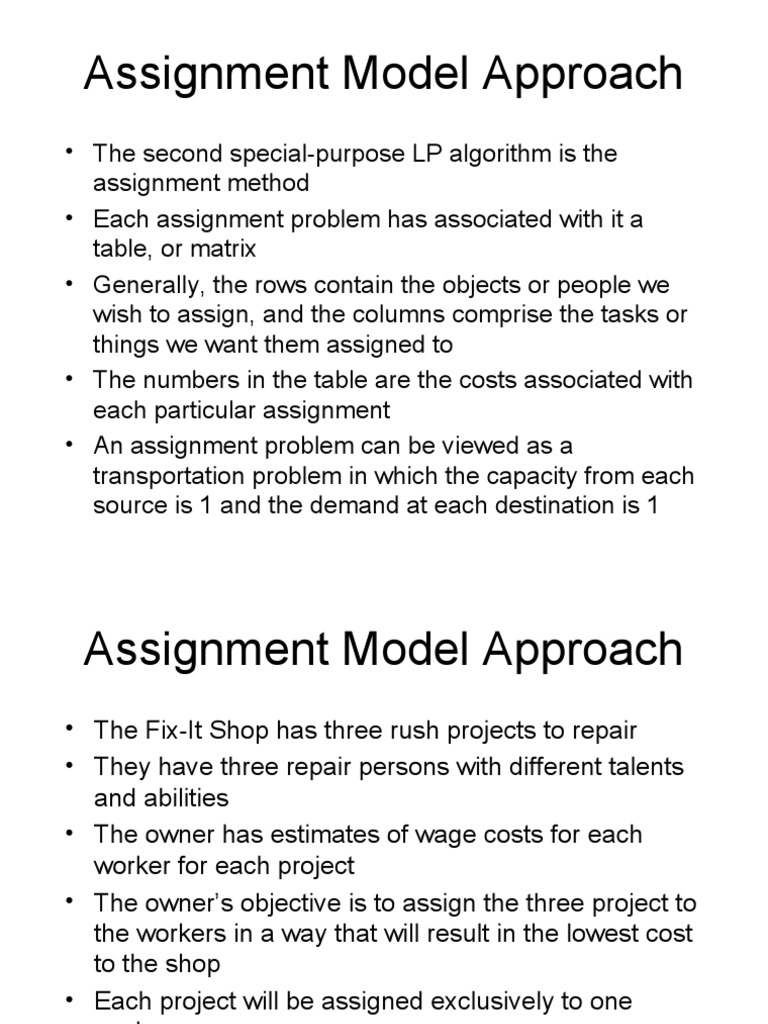 Chapter#3 - Assignmnet Problem | PDF | Mathematical Optimization | Computational Science