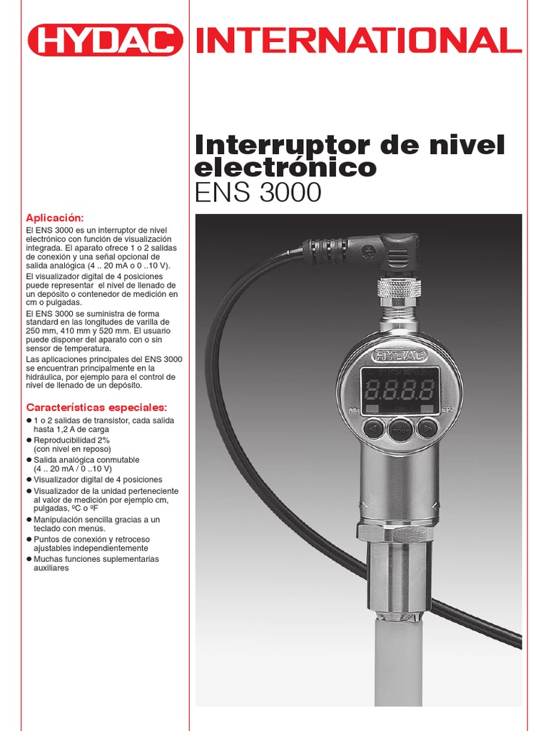 Hydac ENS3000 | PDF | Sensor | Electrónica