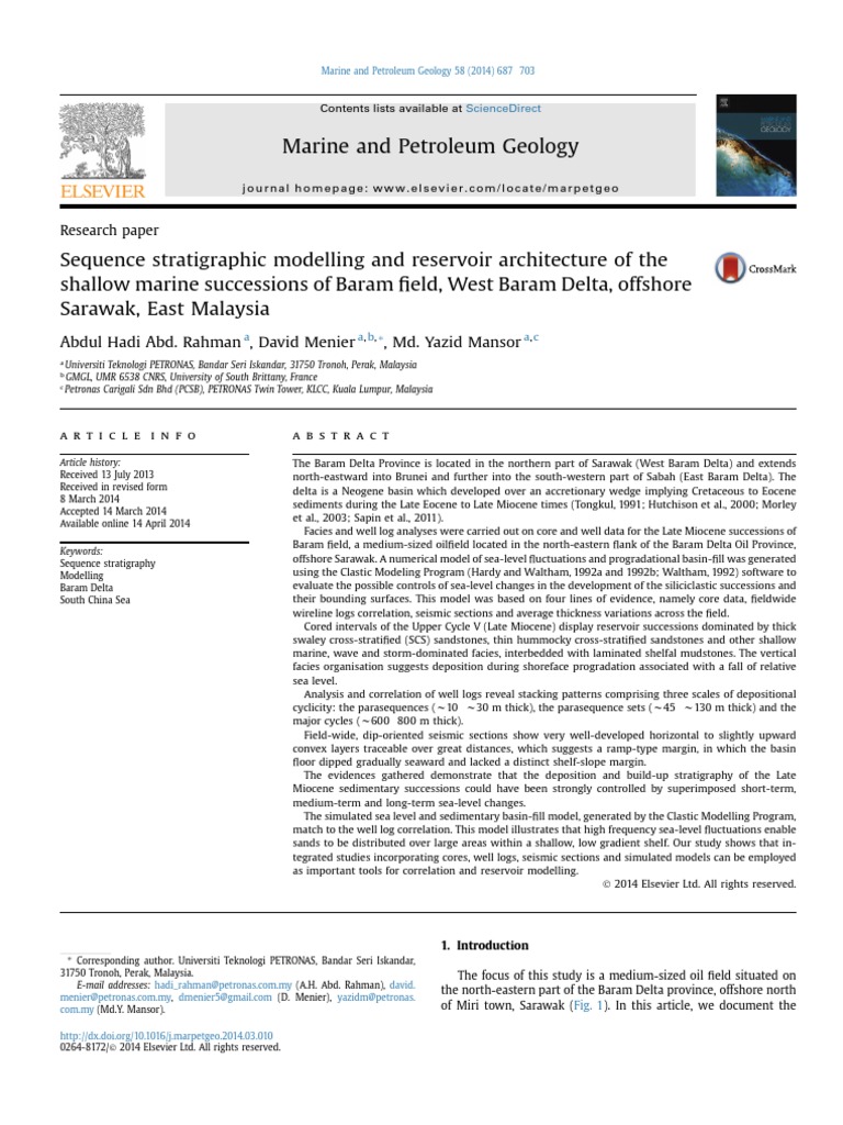 Marine and Petroleum Geology: Research Paper | PDF | Sedimentary Rock ...