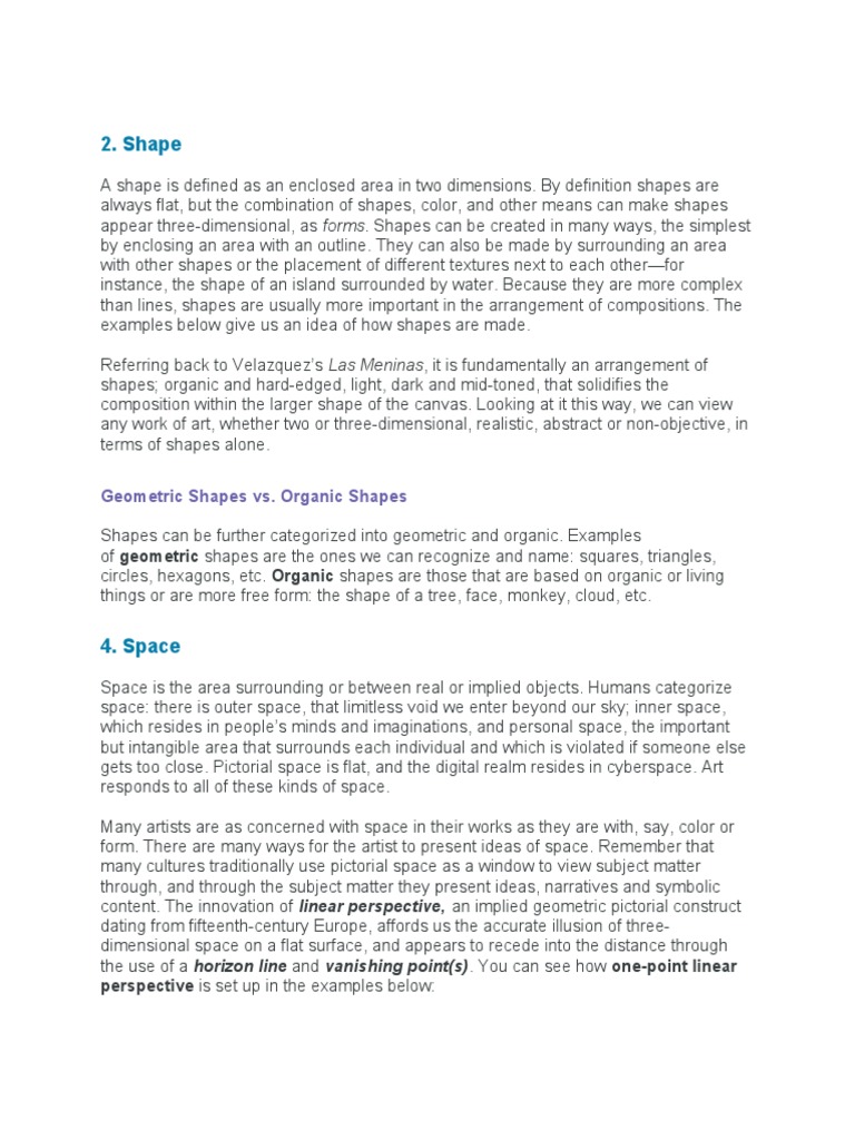 Shape: Geometric Shapes vs. Organic Shapes | PDF | Shape | Composition ...