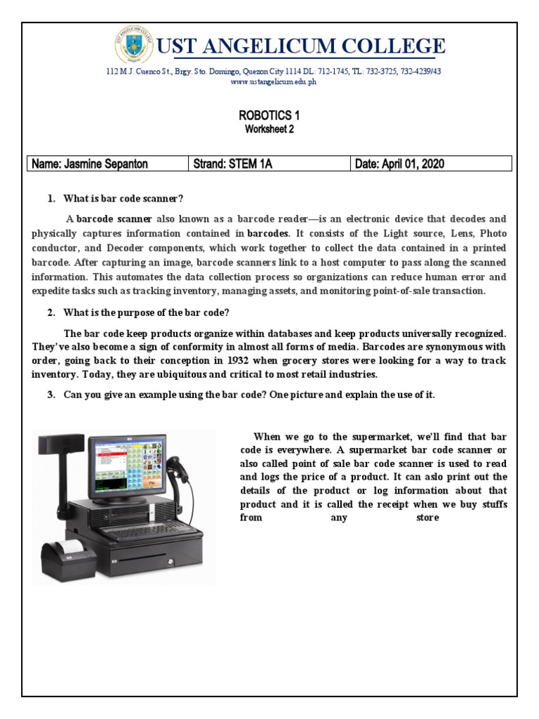 Understanding Barcodes: An Educational Worksheet Explains How Barcode ...