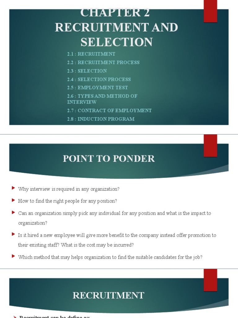 Chapter 2 - Recruitment and Selection | PDF | Recruitment | Labor