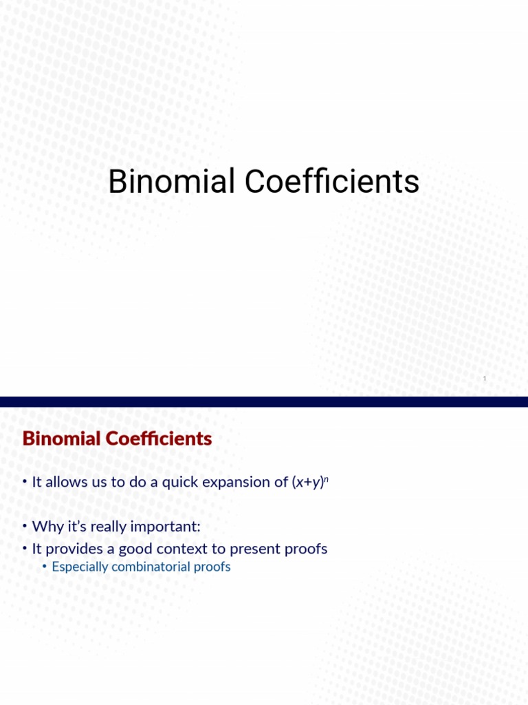 06 BinomialCoefficient | PDF | Mathematical Proof | Mathematical Concepts