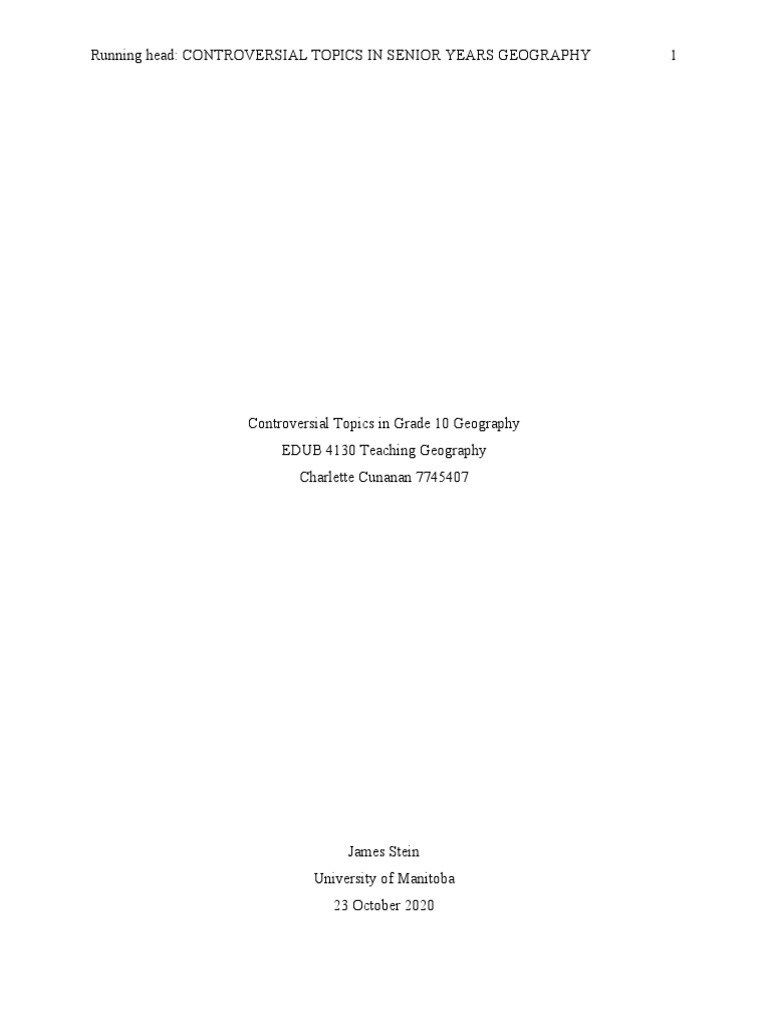 Essay-Controversial Topics | PDF | Teachers | Curriculum