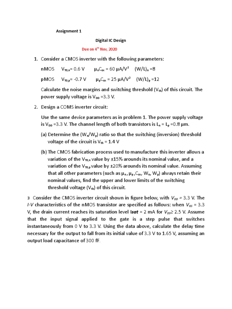Assignment 1 Digital IC Design | PDF