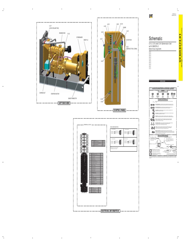 Left Side View: C13, C15 and C18 Generator Set Electrical System With ...