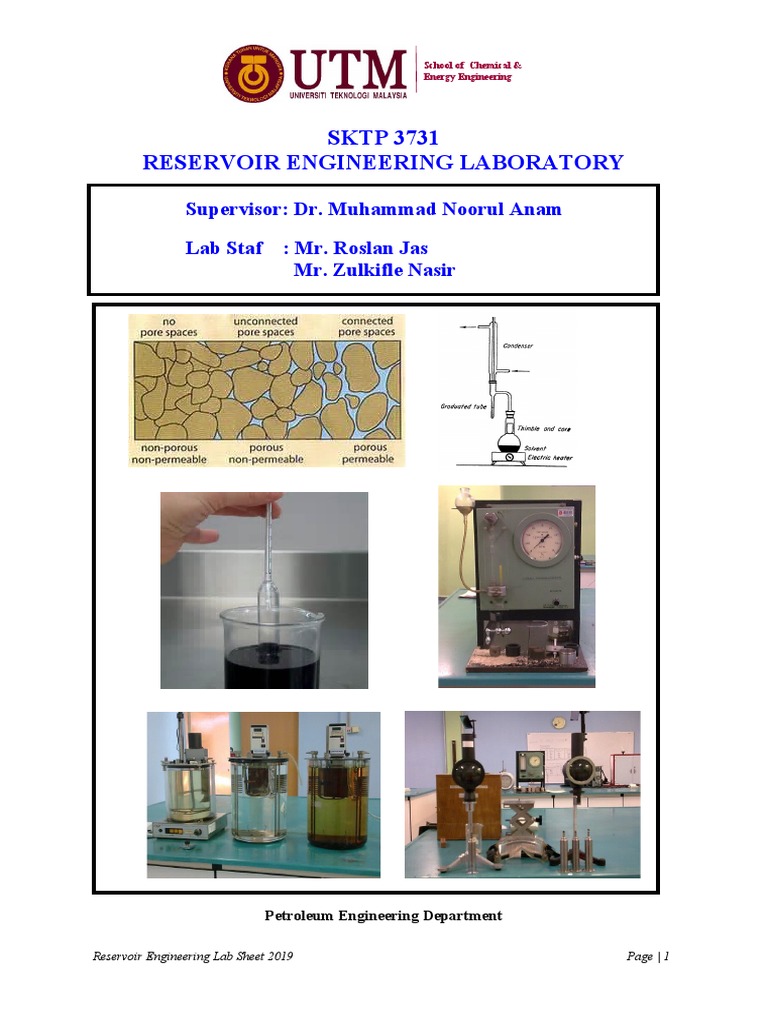 Reservoir Eng Labsheet - 2019 | PDF | Permeability (Earth Sciences) | Porosity