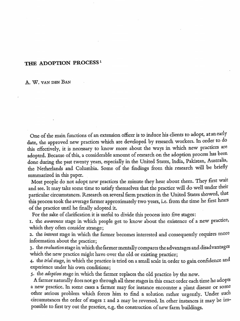 Stages of Adoption in Agricultural Extension | PDF | Information | Adoption
