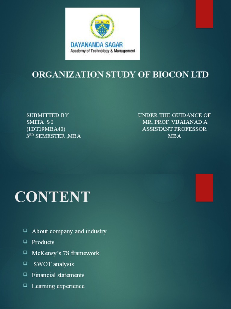 Organization Study of Biocon LTD | PDF | Competence (Human Resources ...