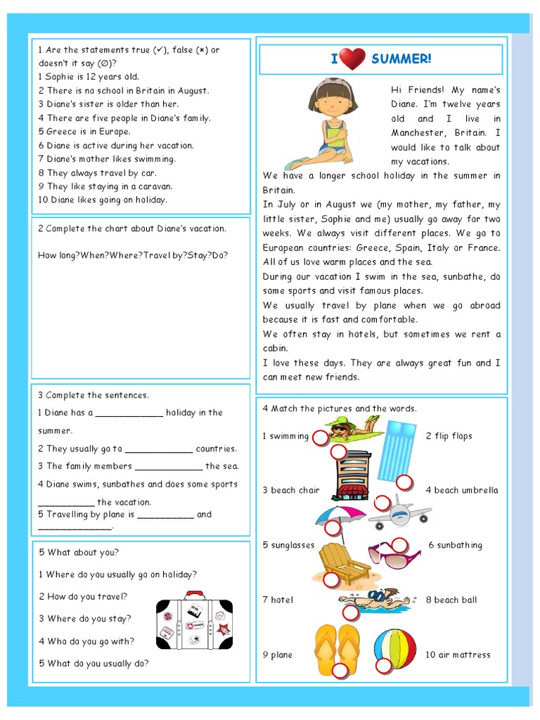 Vacation I Love Summer Fun Activities Games Icebreakers Oneonone ...