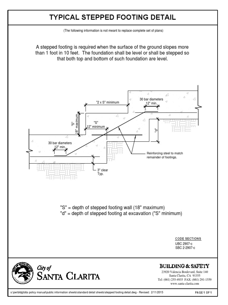 Stepped Footing Detail | PDF | Architectural Design | Architecture
