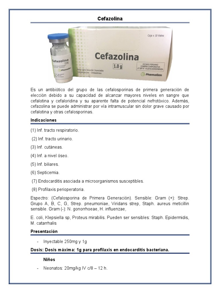 Cefazolina | PDF | Ciencias de la Salud | Especialidades Medicas