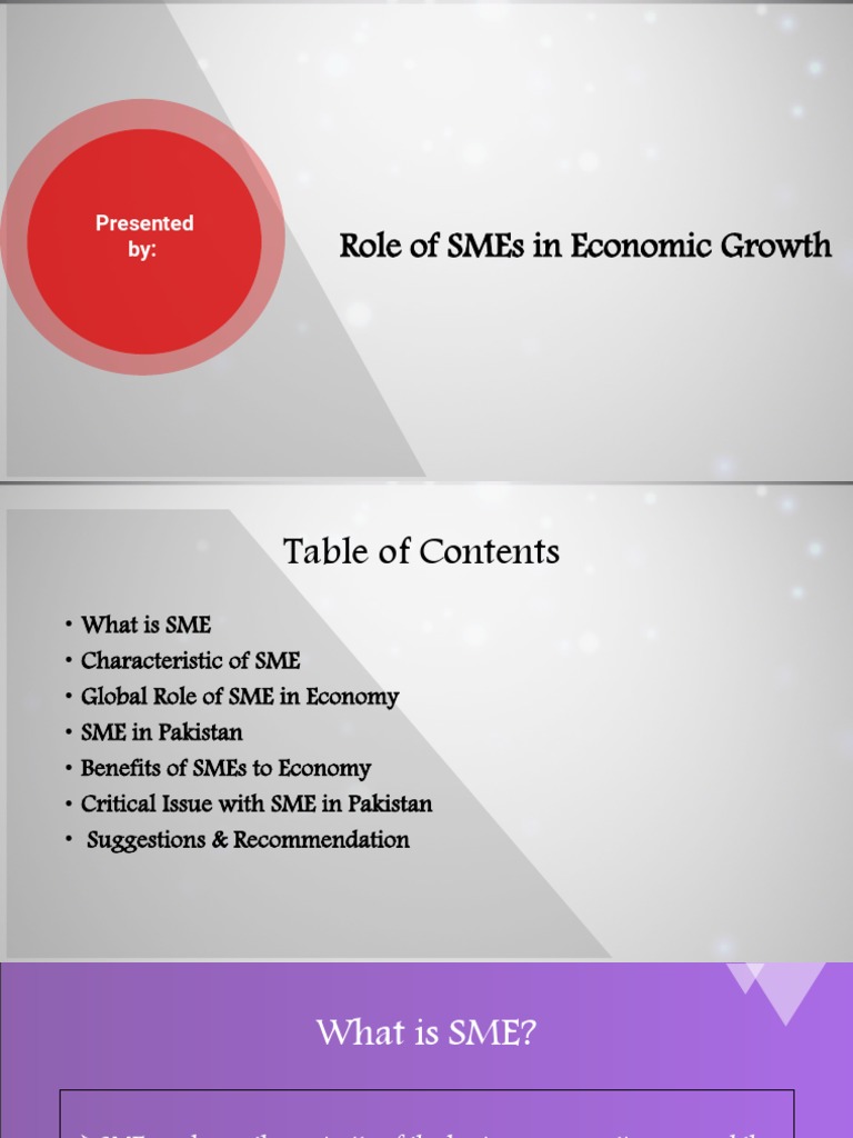 Role of Smes in Economic Growth: Presented by | PDF | Small And Medium ...
