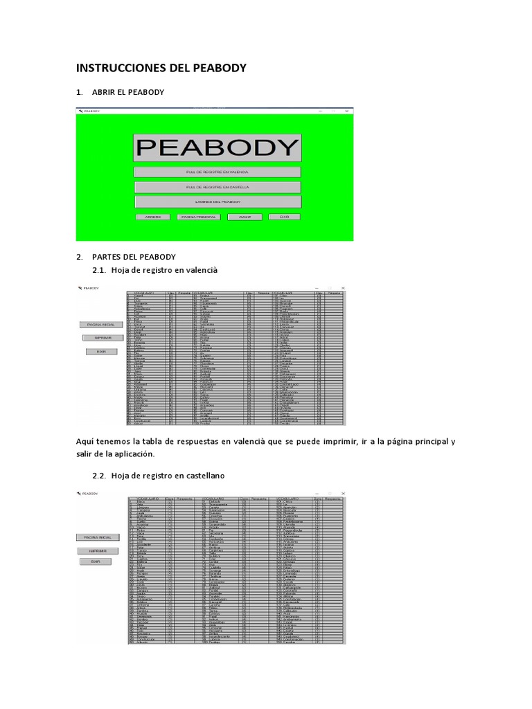 Instrucciones Del Peabody | PDF | Informática | Informática y ...