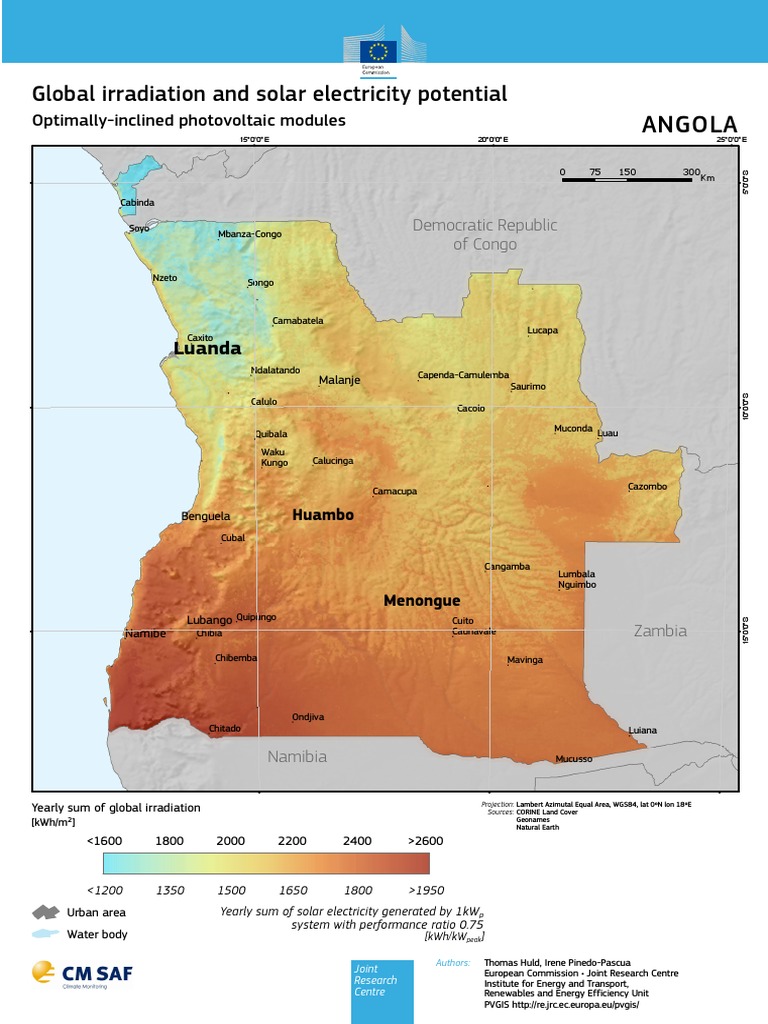 Global Irradiation and Solar Electricity Potential: Angola | PDF ...