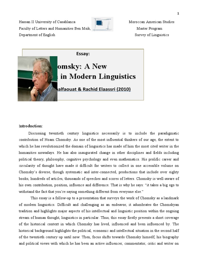 Noam Chomsky: A New Paradigm in Modern Linguistics | PDF | Language ...