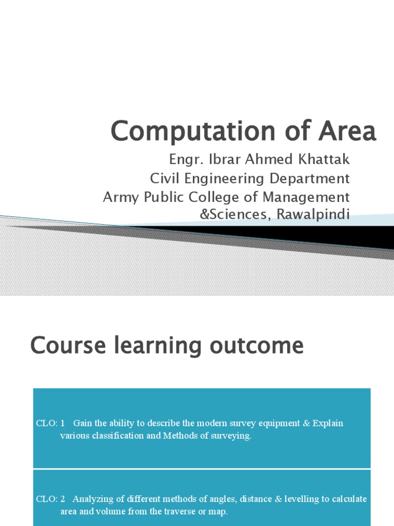 Computation of Area | Download Free PDF | Area | Surveying