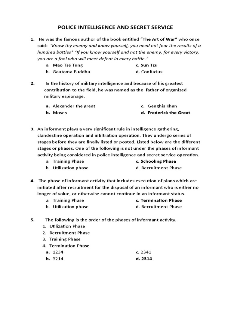 Lea 24 Police Intel Q & A With | Download Free PDF | Counterintelligence | Espionage