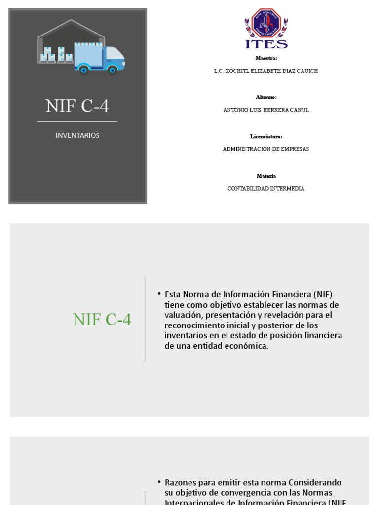 Presentacion Nif C4 | PDF | normas internacionales de INFORMACION ...
