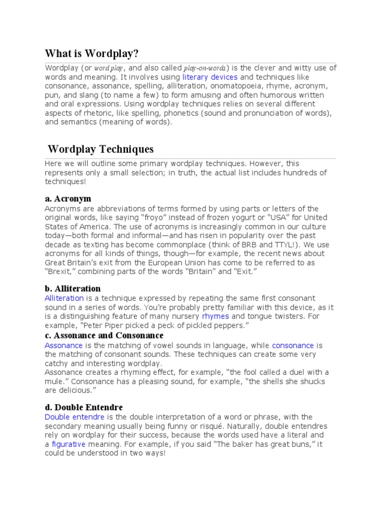 What Is Wordplay | PDF | Rhyme | Word Play
