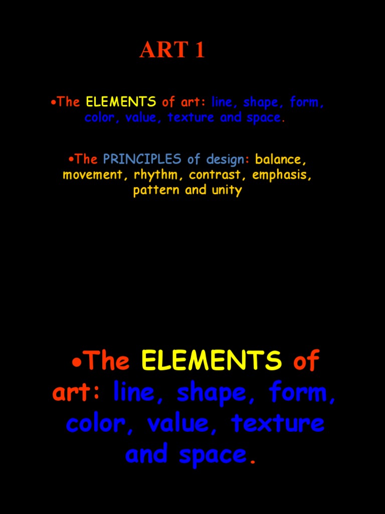 The of Art: - The:: Line, Shape, Form, Color, Value, Texture and Space ...