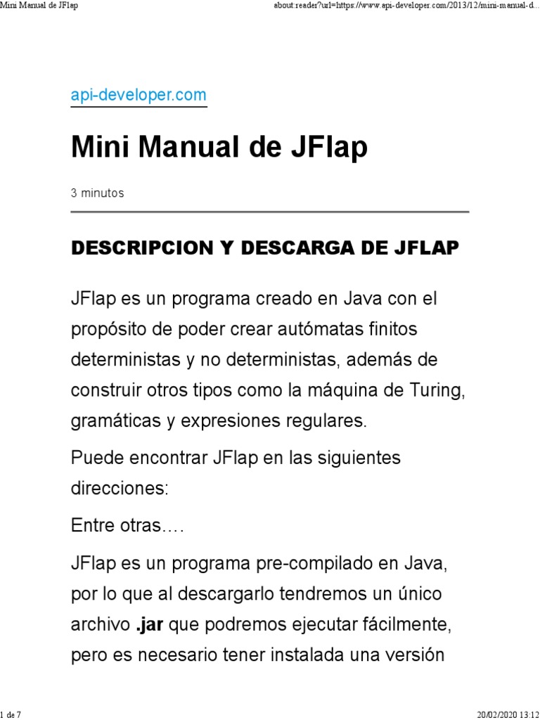 Guía Rápida para JFlap en Java | PDF | Java (lenguaje de programación ...