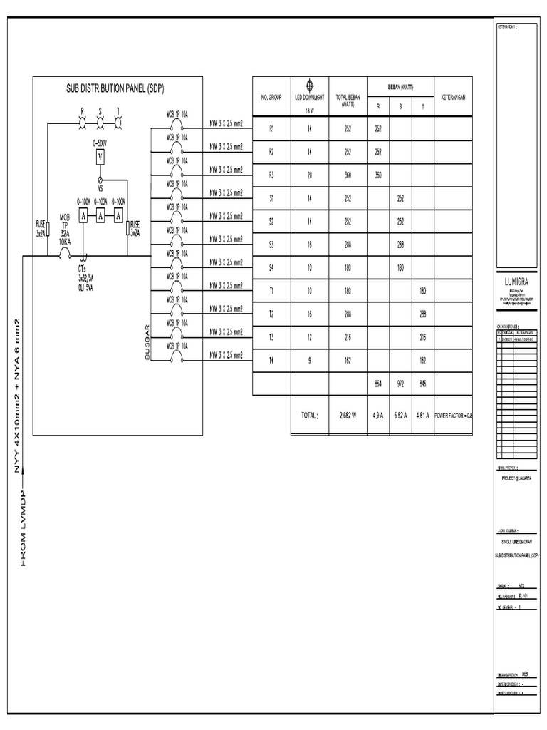 Single Line Diagram SDP Layout 1 PDF | PDF