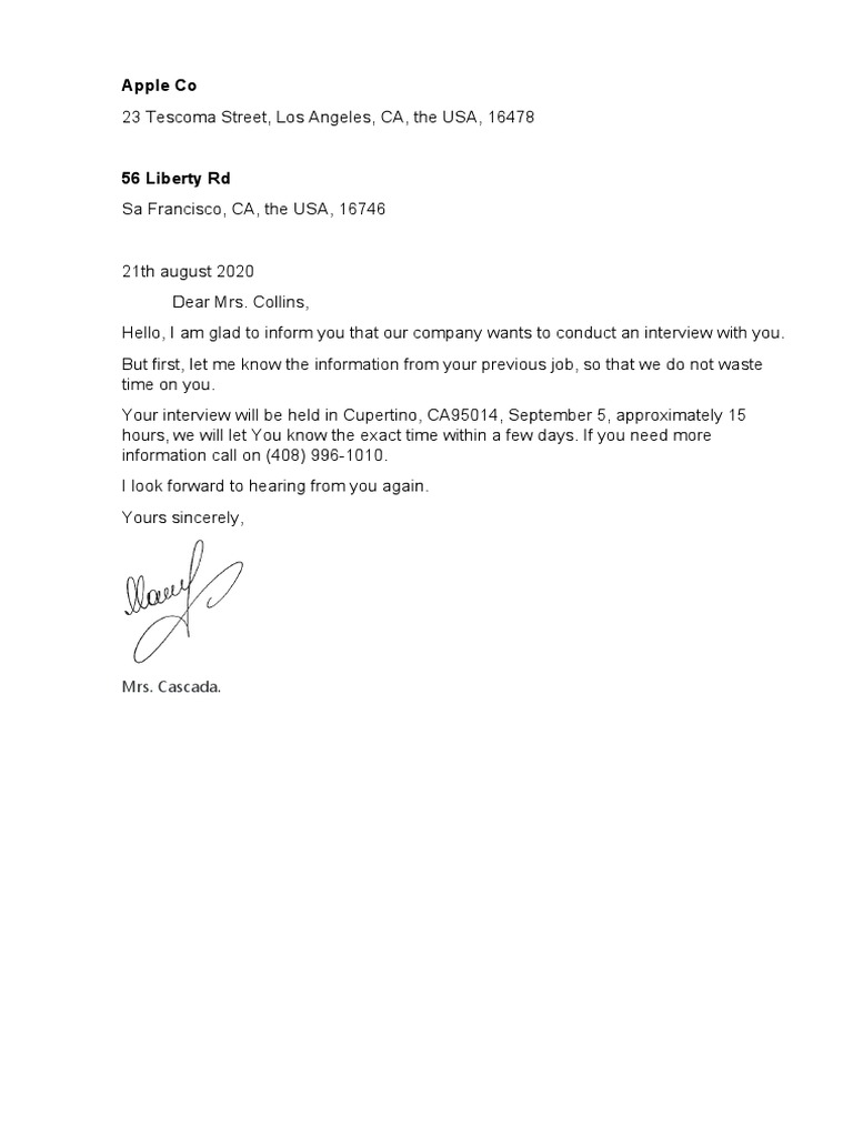 Interview Invitation and Acknowledgment | PDF