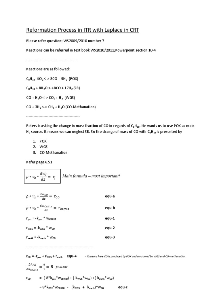 Reformation Process in ITR With Laplace in CRT: Main Formula - Most ...
