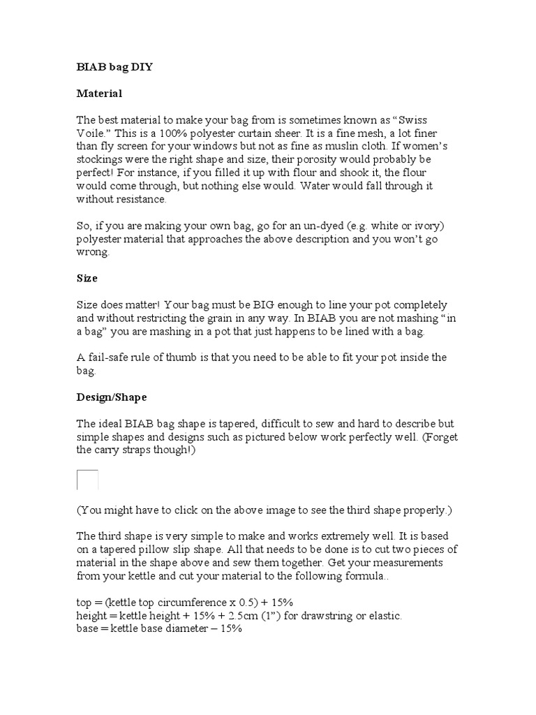 BIAB Bag DIY | PDF