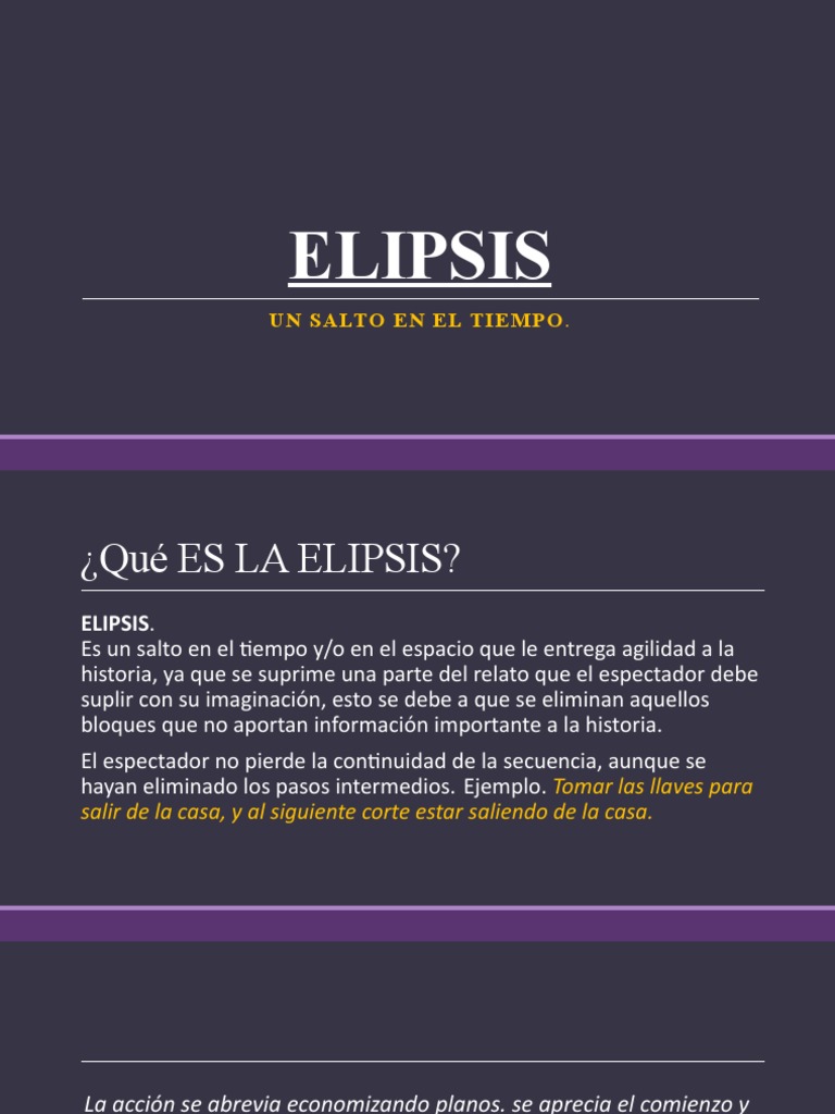 Tipos y Ejemplos de Elipsis Cinematográfica | PDF | Cine