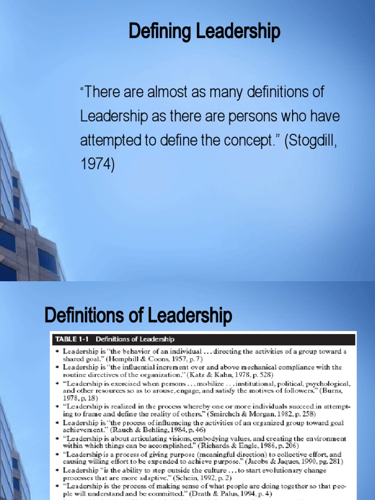 Understanding Leadership Definitions and Dynamics | PDF | Leadership ...