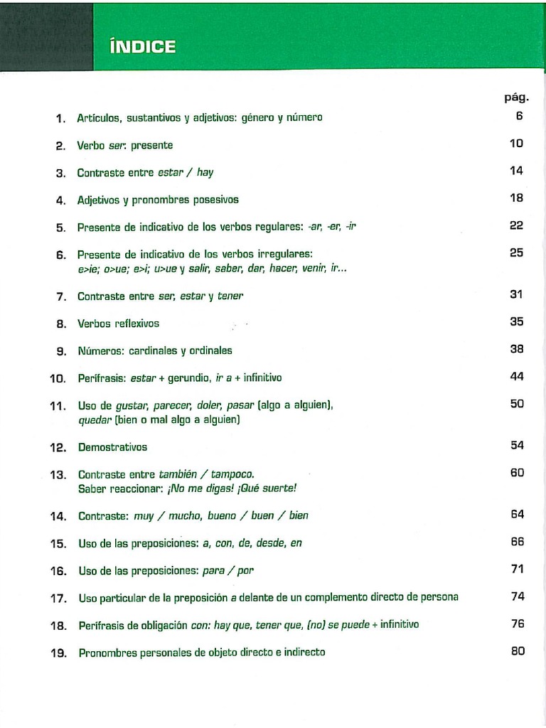 Uso de la Gramática Española Nivel Elemental.pdf | PDF