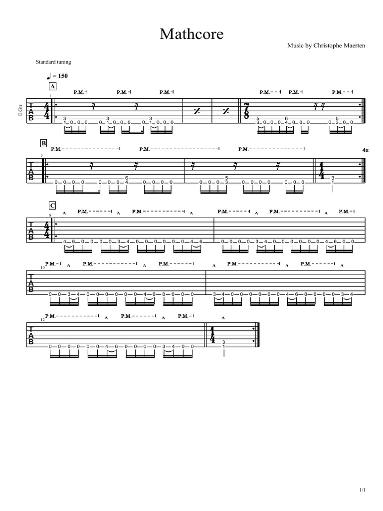 Mathcore Guitar Tab by Christophe Maerten | PDF