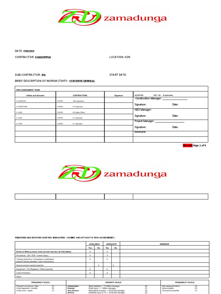 Casting Concrete | PDF | Risk Assessment | Occupational Safety And Health