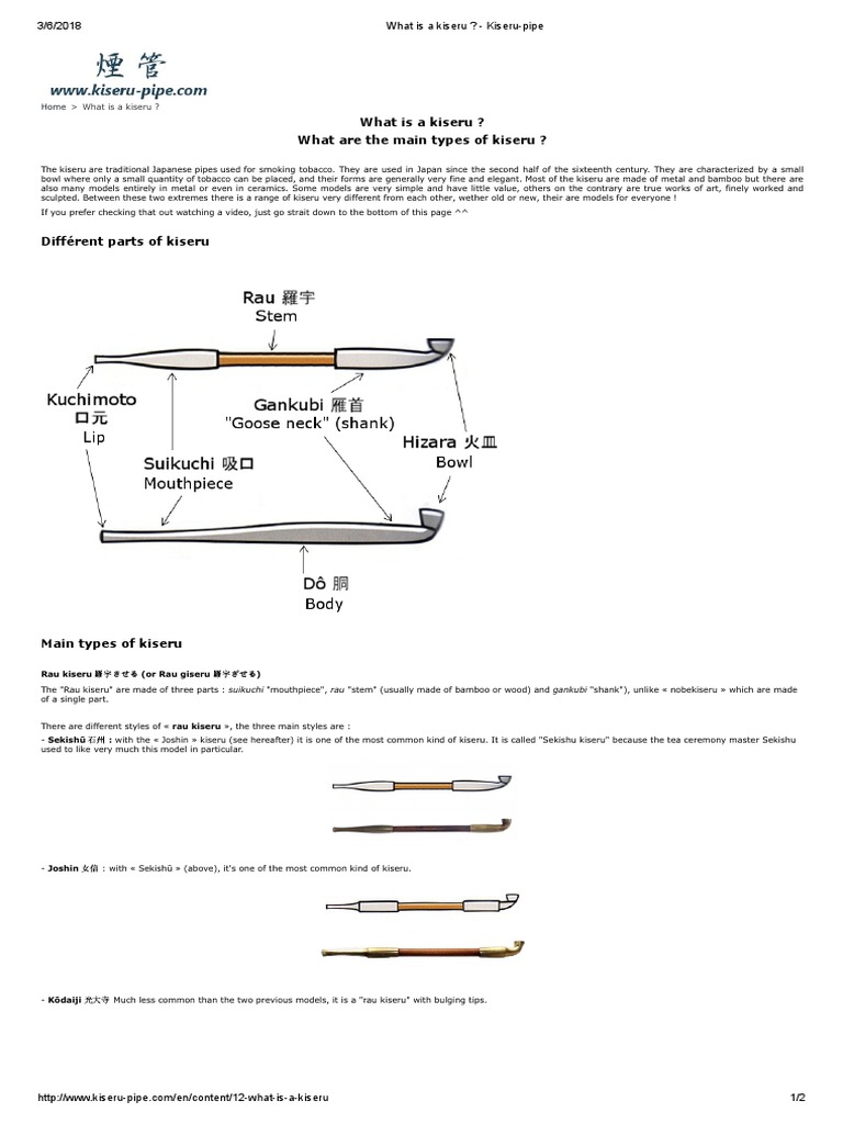 What Is A Kiseru - Kiseru-Pipe | PDF