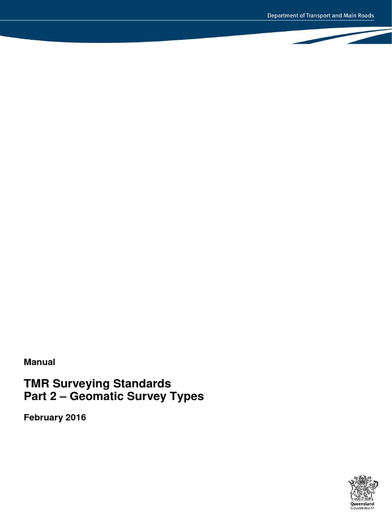TMR Surveying Standards Part 2 - Geomatic Survey Types: Manual | PDF ...