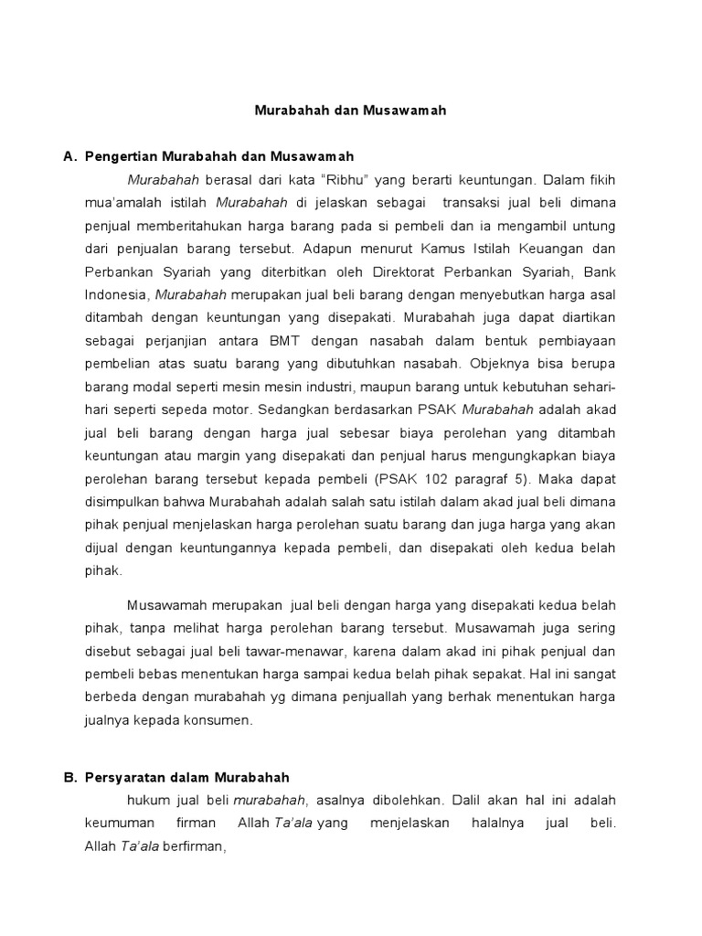 Murabahah Dan Musawamah | PDF