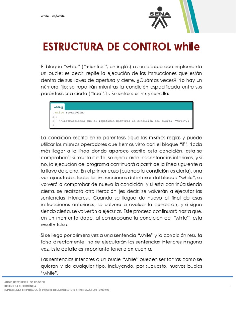 Estructura de Control While PDF | PDF | Desarrollo de software ...