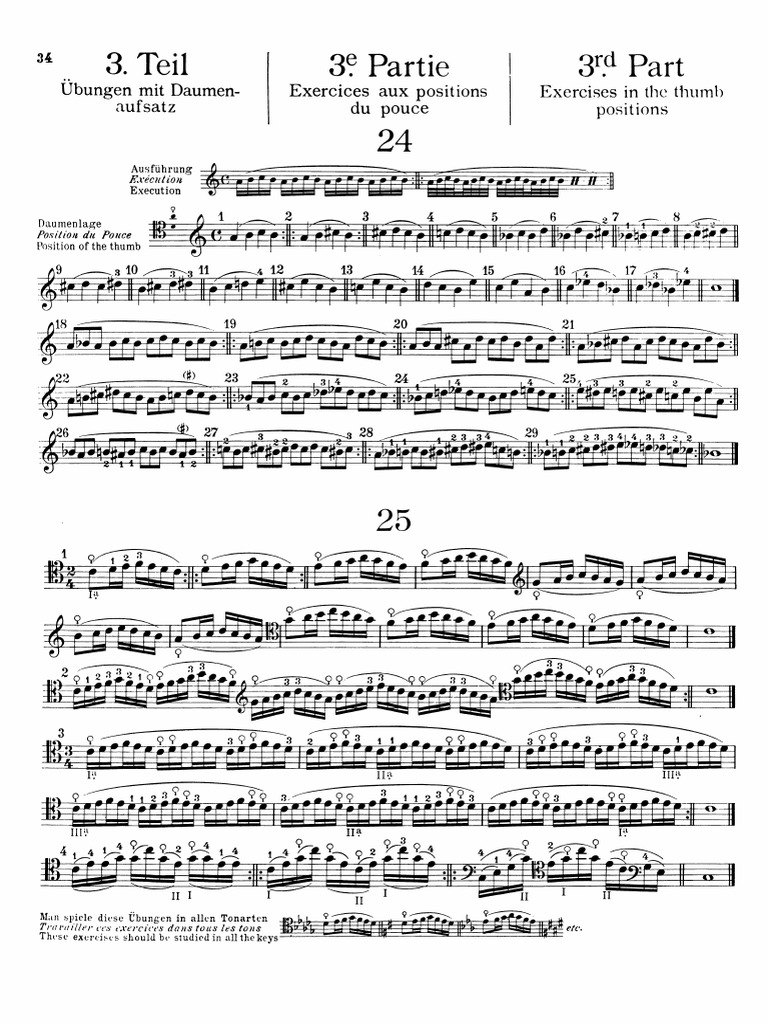 Cello Thumb Position Exercises | PDF