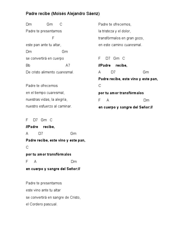 Padre Recibe (Moisés Alejandro Sáenz) | PDF