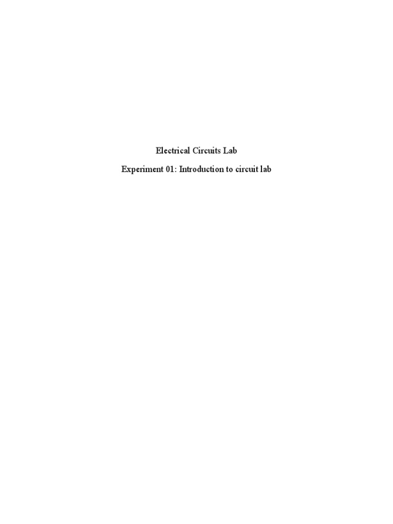 Electrical Circuits Lab 1 Report | PDF