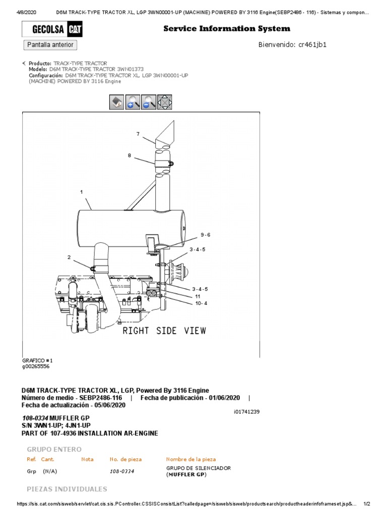 D6M TRACK-TYPE TRACTOR XL, LGP 3WN00001-UP (MACHINE) POWERED BY 3116 ...
