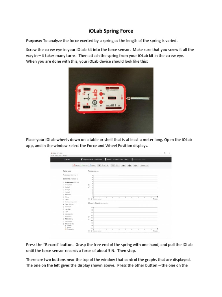 Iolab Spring Force | PDF | Force | Physics