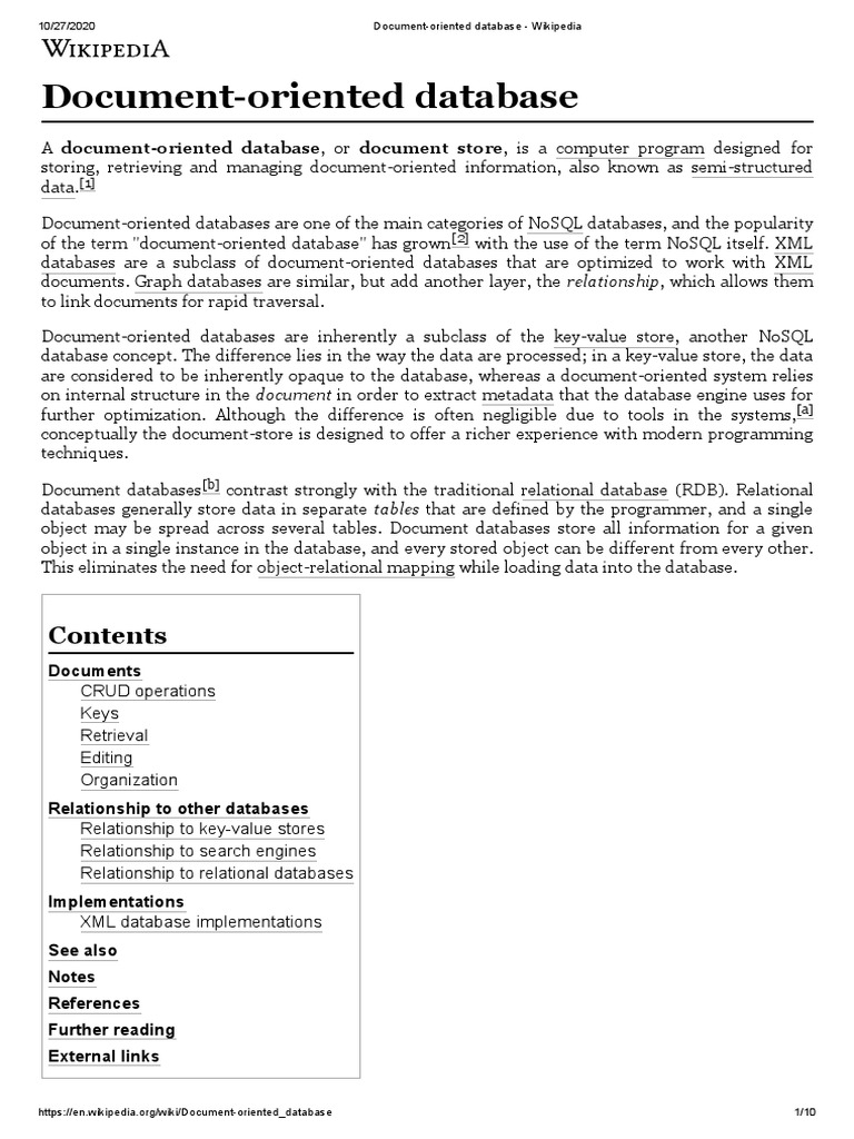 Document-Oriented Database - Wikipedia PDF | PDF | Information ...