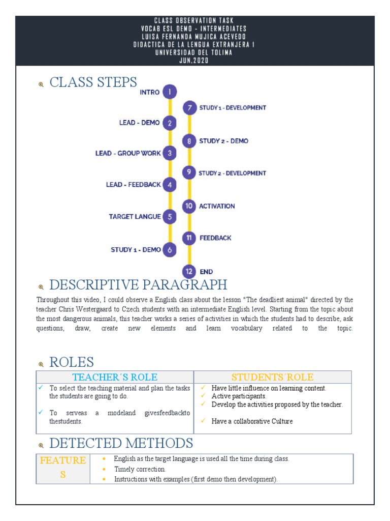 Class Steps | PDF | Second Language | English Language