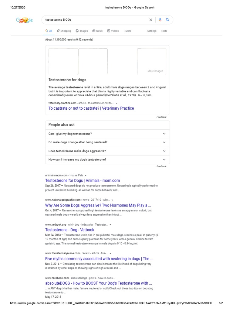 Testosterone For Dogs: People Also Ask | PDF | Testosterone | Neutering