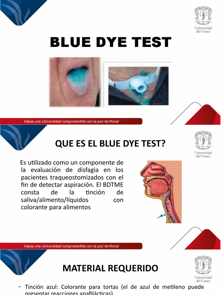 Blue Dye Test | PDF | Tinción | Medicina CLINICA